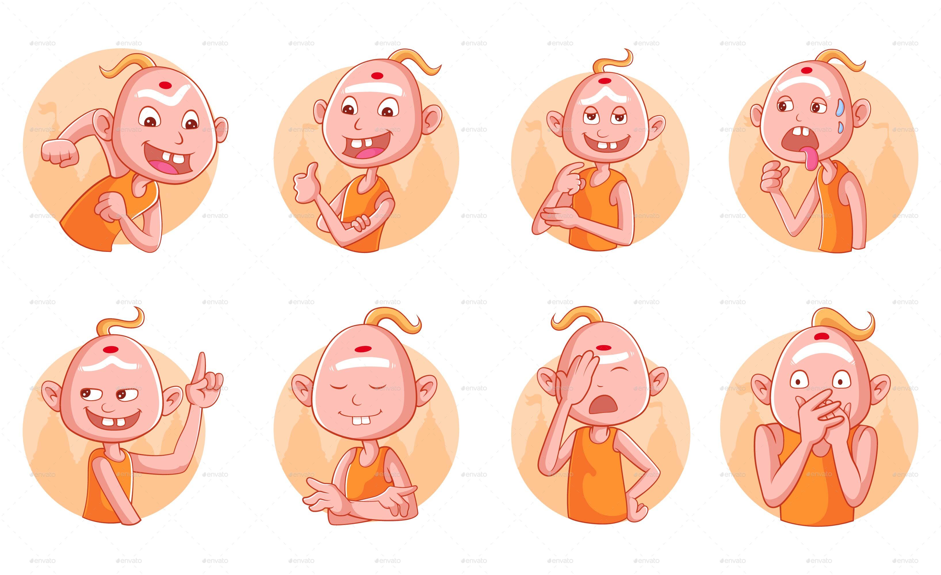 Indian Pandit Sticker Set, Vectors | GraphicRiver
