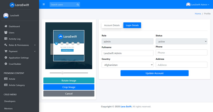 LaraSwift SaaS– Laravel Admin & User Dashboard + CRUD Builder + Stripe Recurring Payment by ...