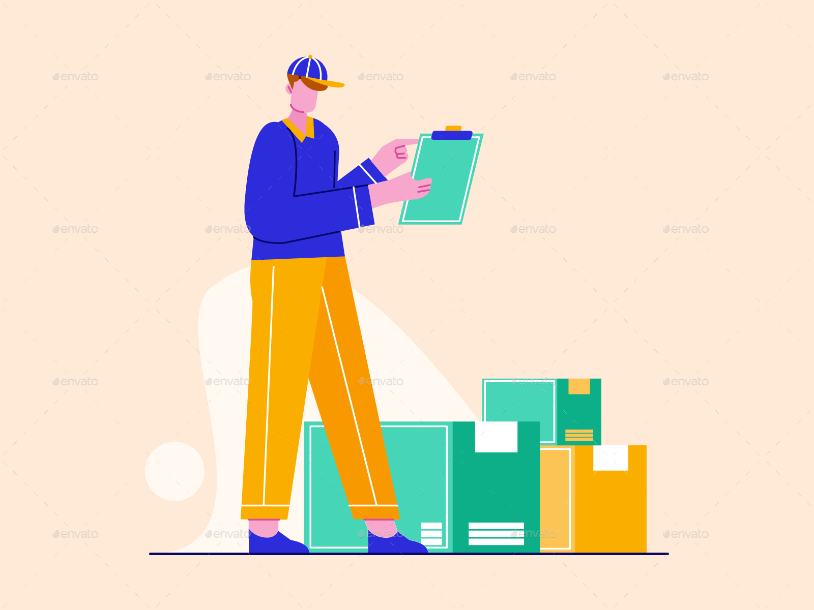 Delivery Service Flat Illustration Pack, Vectors | GraphicRiver