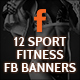 Facebook Sport Fitness Banners Bundle, Web Elements | GraphicRiver