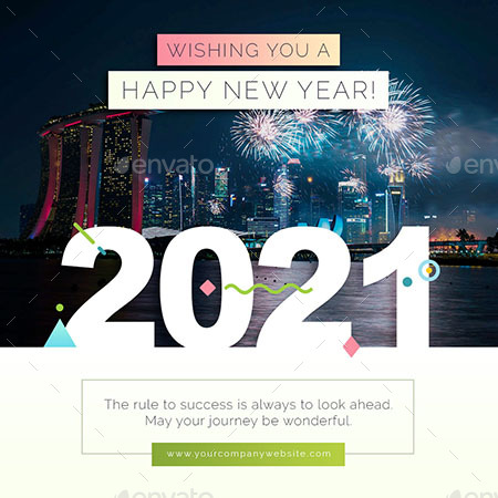 New Year Greetings Social Media Post, Web Elements | GraphicRiver