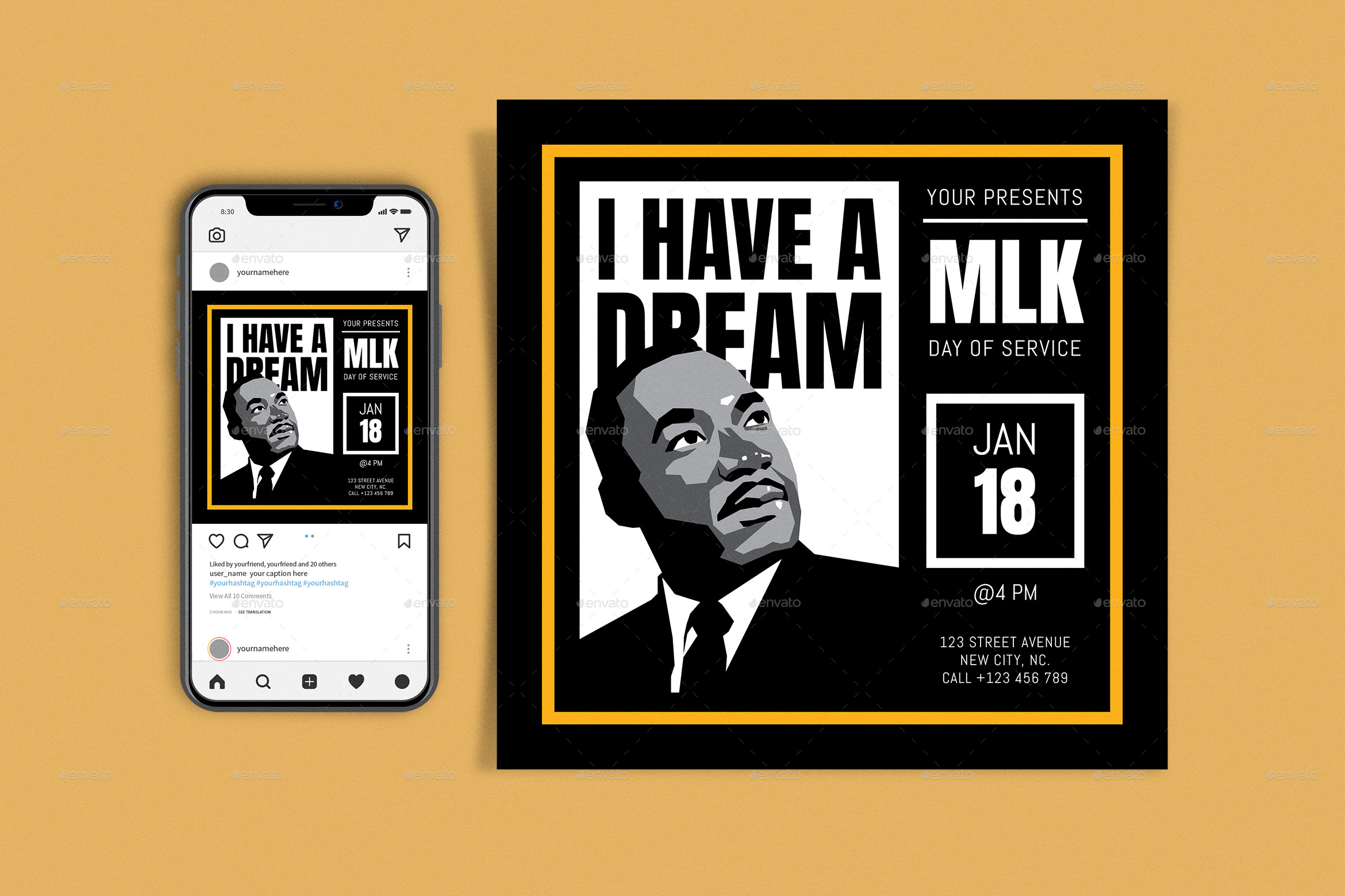 MLK Day Template Set, Print Templates | GraphicRiver