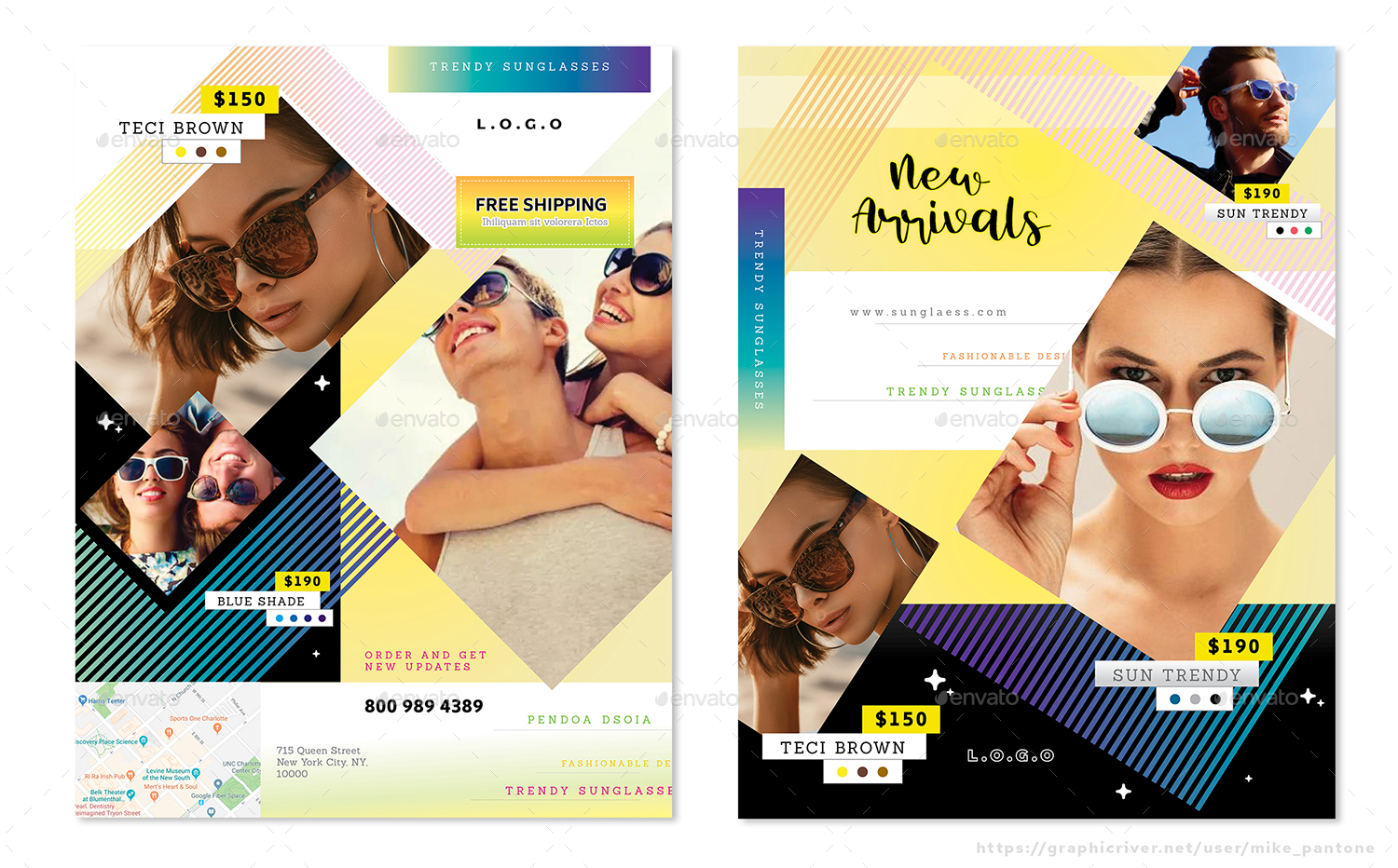 Sunglasses Shop Flyers – 4 Options, Print Templates | GraphicRiver