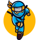 Cartoon Fast Ninja Character Mascot Logo, Logo Templates | GraphicRiver