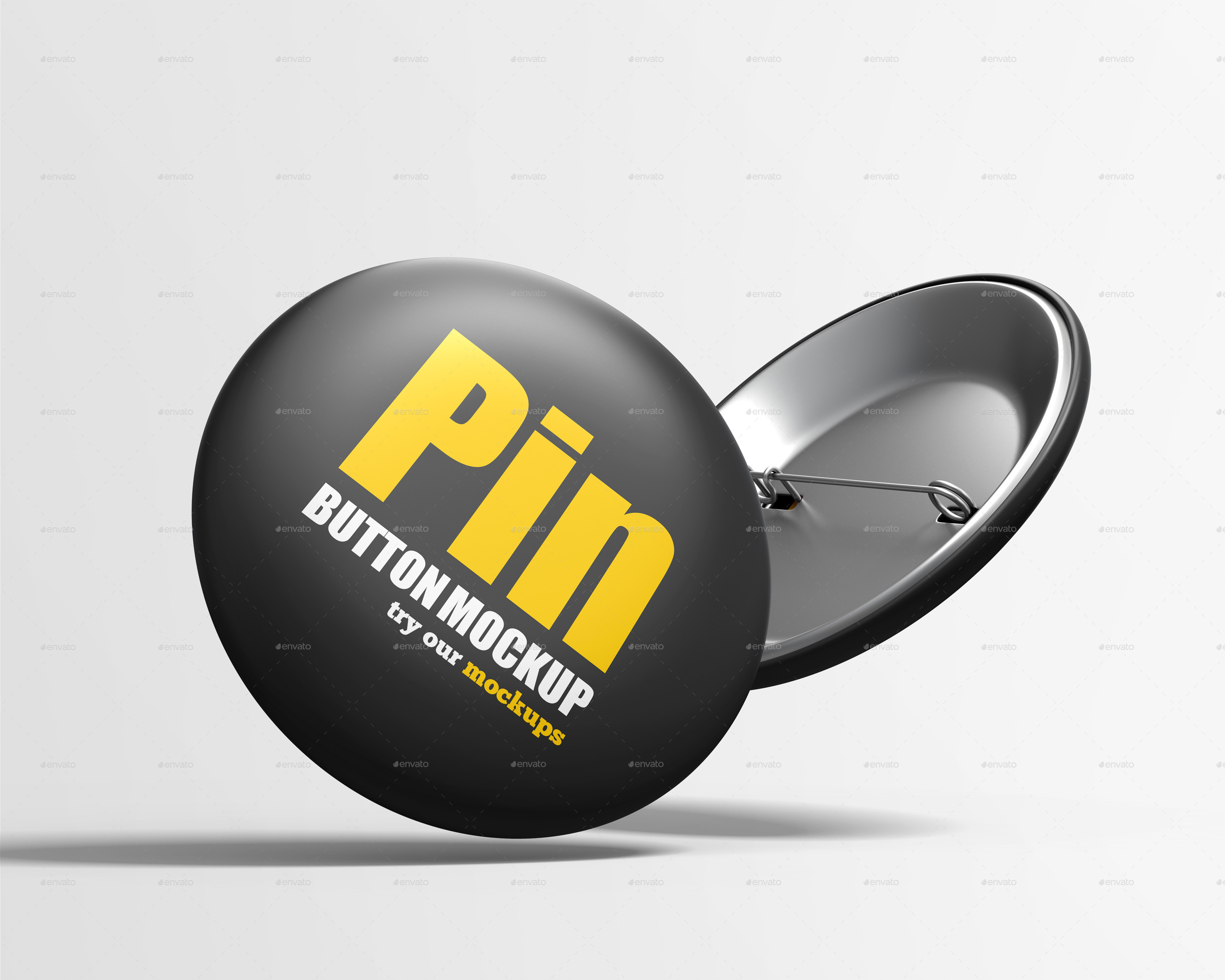 Pin Button Mockup Set, Graphics | GraphicRiver