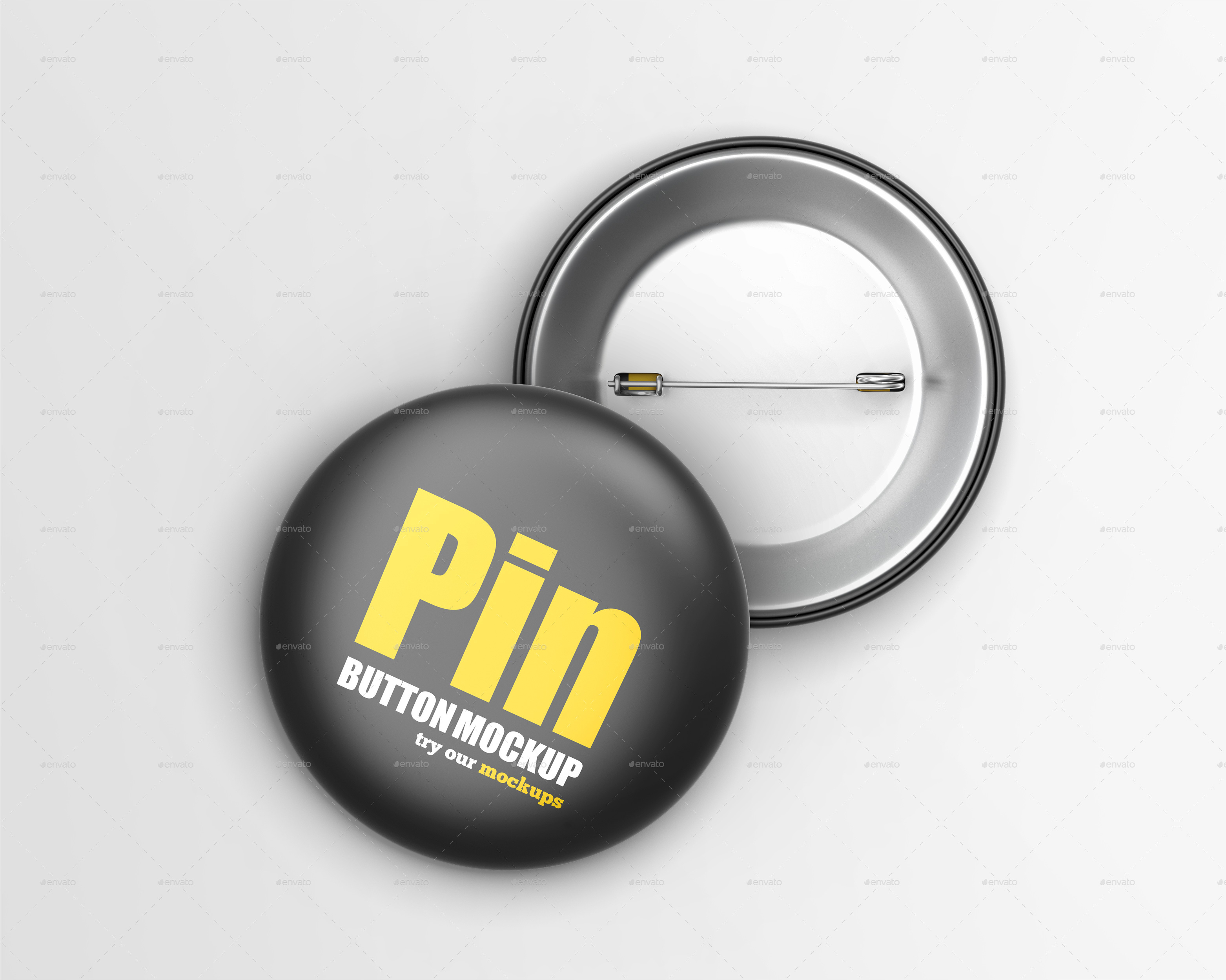 Pin Button Mockup Set, Graphics | GraphicRiver