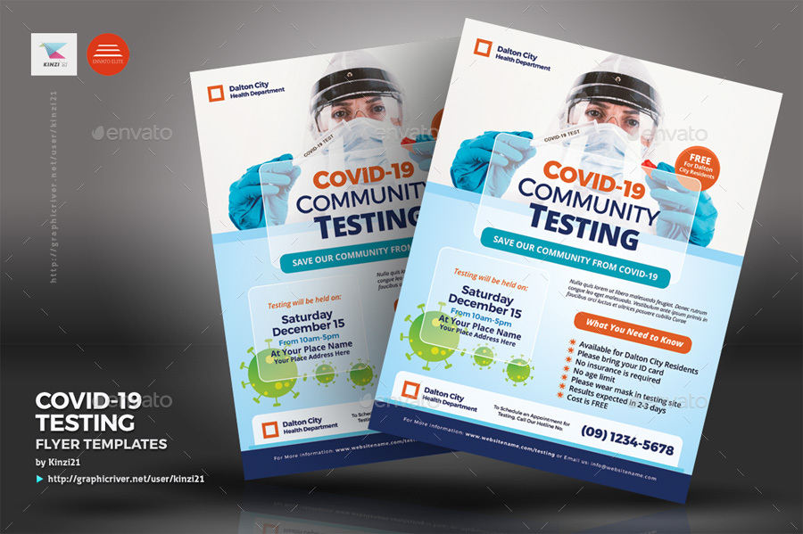 Covid-19 Testing Flyer Templates, Print Templates | GraphicRiver