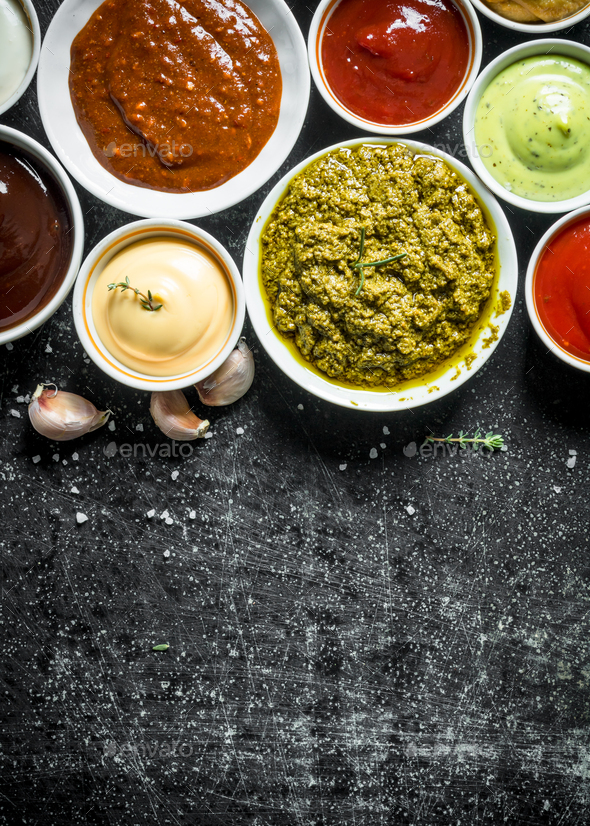 Set of different types of sauces. Stock Photo by Artem_ka2 | PhotoDune