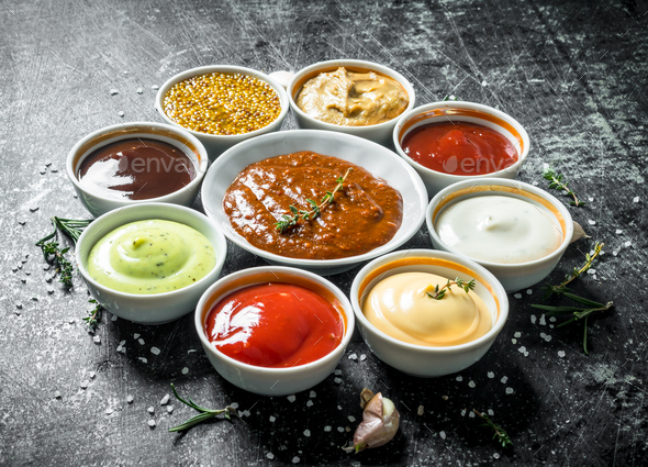 Variations of different types of sauces. Stock Photo by Artem_ka2 ...