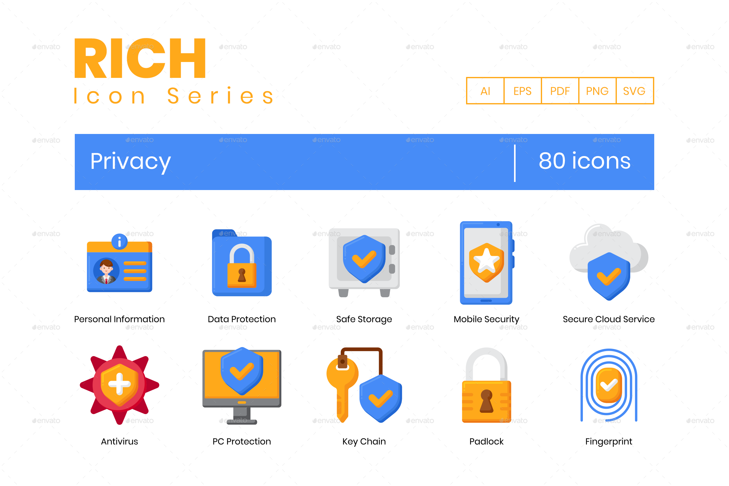 80 Privacy Icons, Icons | GraphicRiver