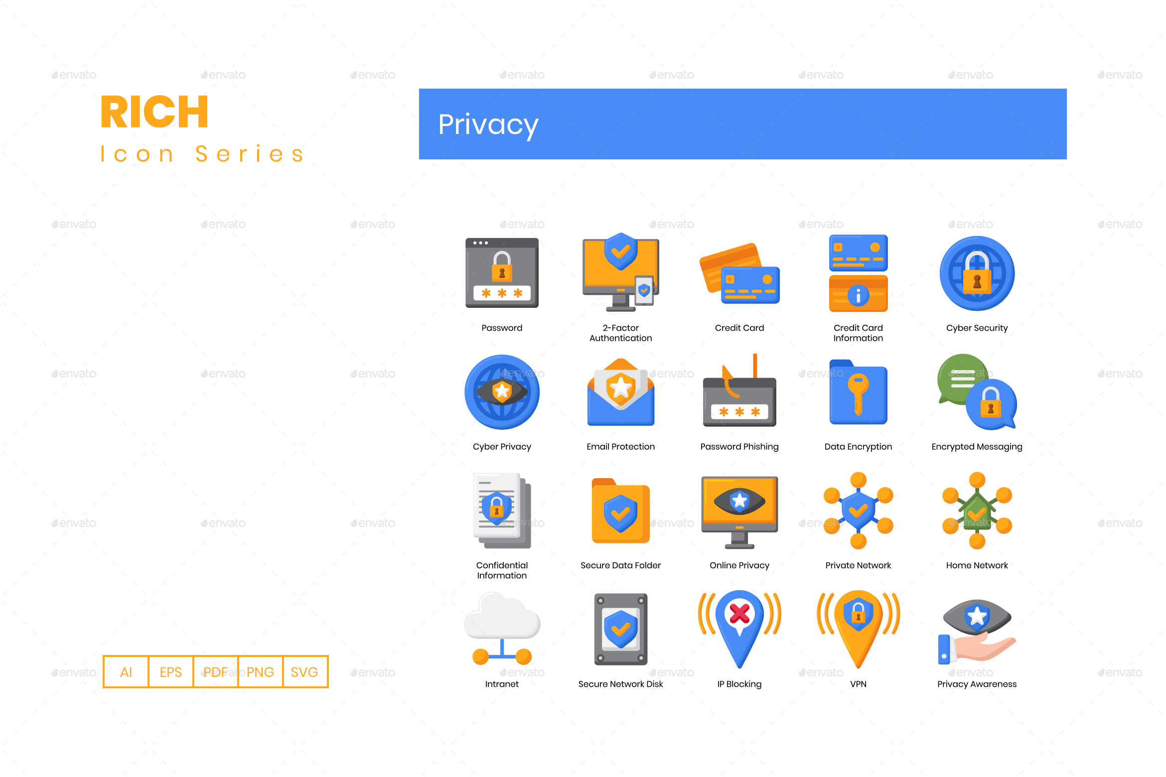 80 Privacy Icons, Icons | GraphicRiver