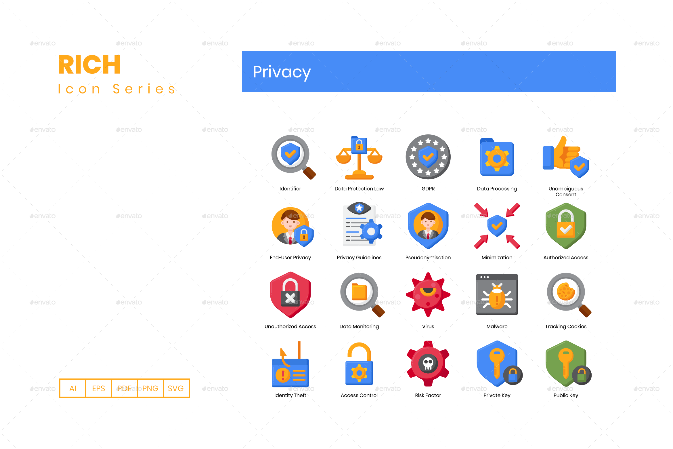 80 Privacy Icons, Icons | GraphicRiver
