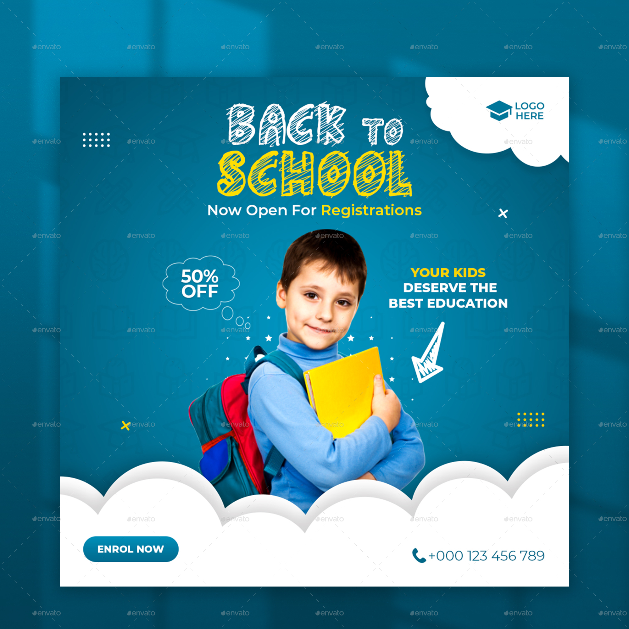 Back To School Social Media Template, Web Elements | GraphicRiver