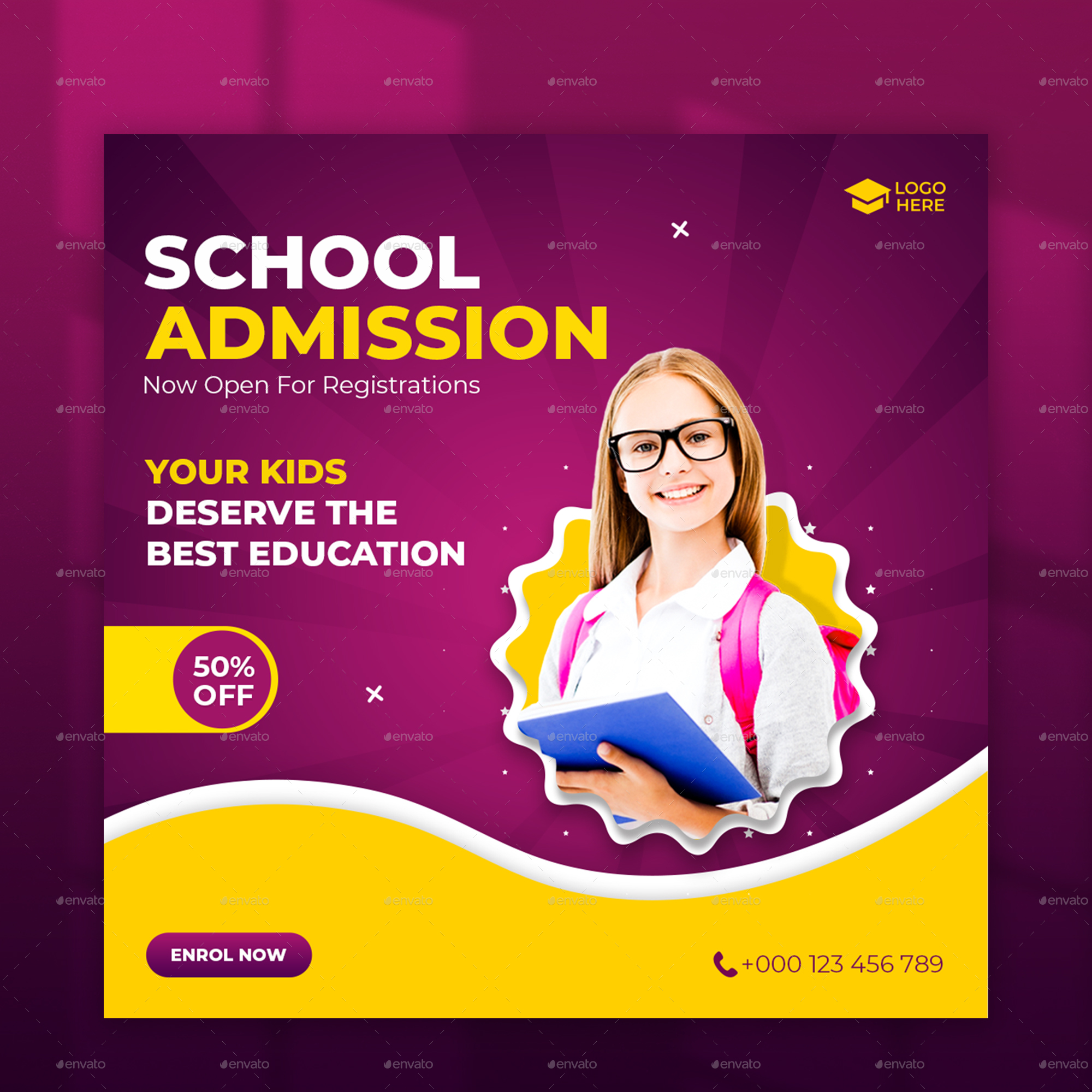 Back To School Social Media Template, Web Elements | GraphicRiver