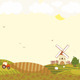 Rural Landscape Windmill Tractor Field Sheep, Vectors | GraphicRiver