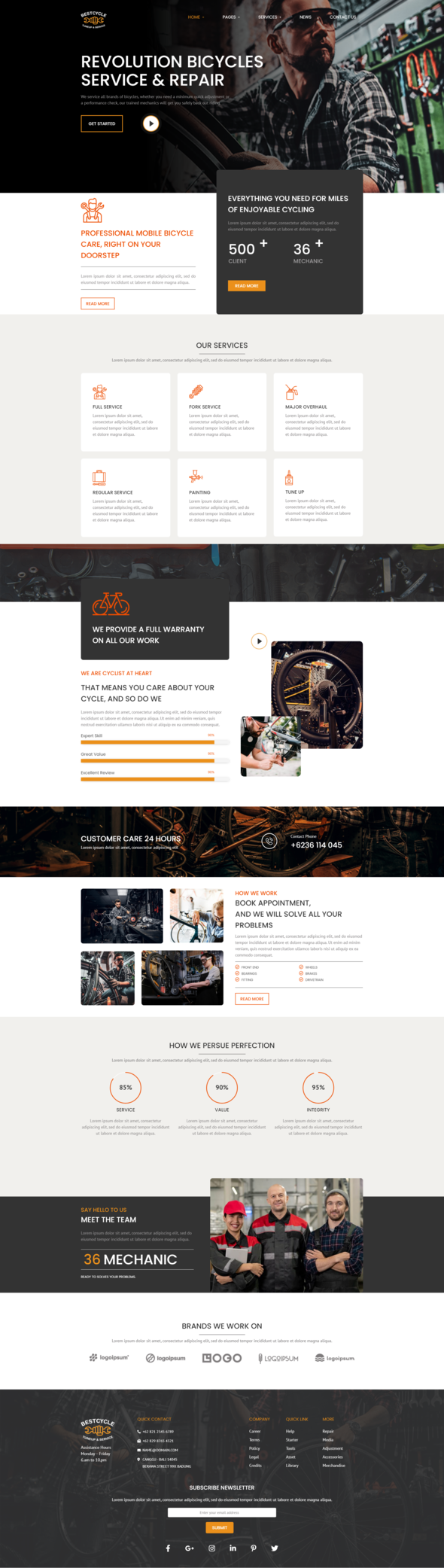 Bestcycle | Bicycle Repair & Service Elementor Template Kit by ...