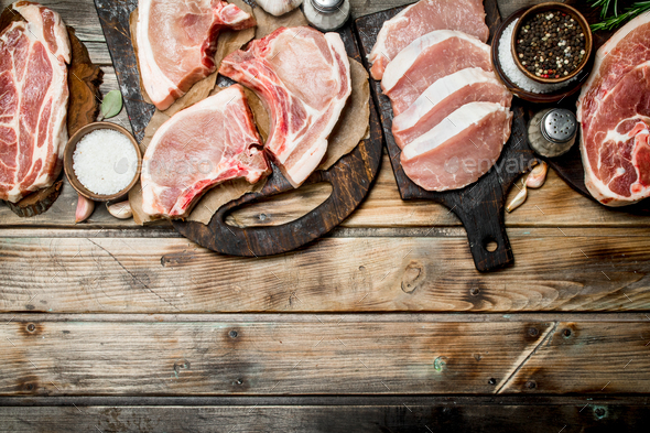 variety of raw pork. Stock Photo by olesyaSh | PhotoDune