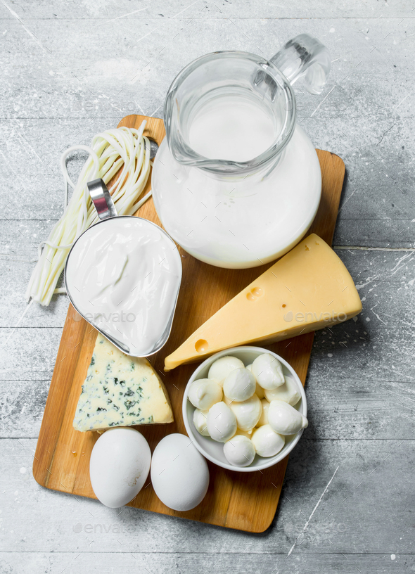 Different dairy products . Stock Photo by Artem_ka2 | PhotoDune