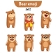 Vector Set of Bear Characters, Vectors | GraphicRiver