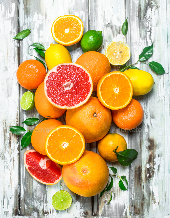 Juicy citrus with leaves. Stock Photo by Artem_ka2 | PhotoDune