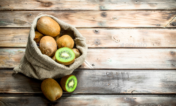 Fresh kiwi in an sack. Stock Photo by Artem_ka2 | PhotoDune