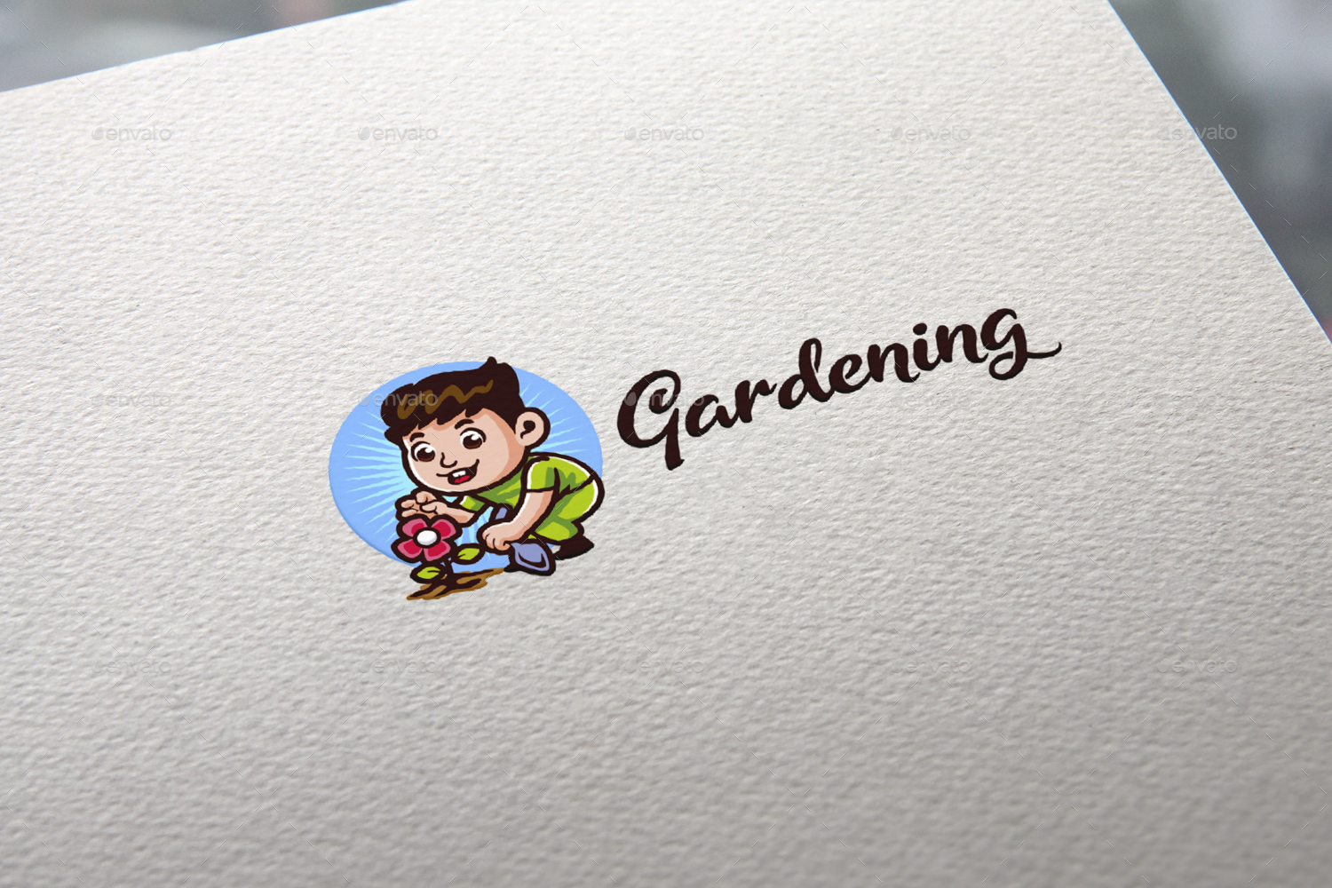 Cartoon Gardening Boy Character Mascot Logo, Logo Templates | GraphicRiver