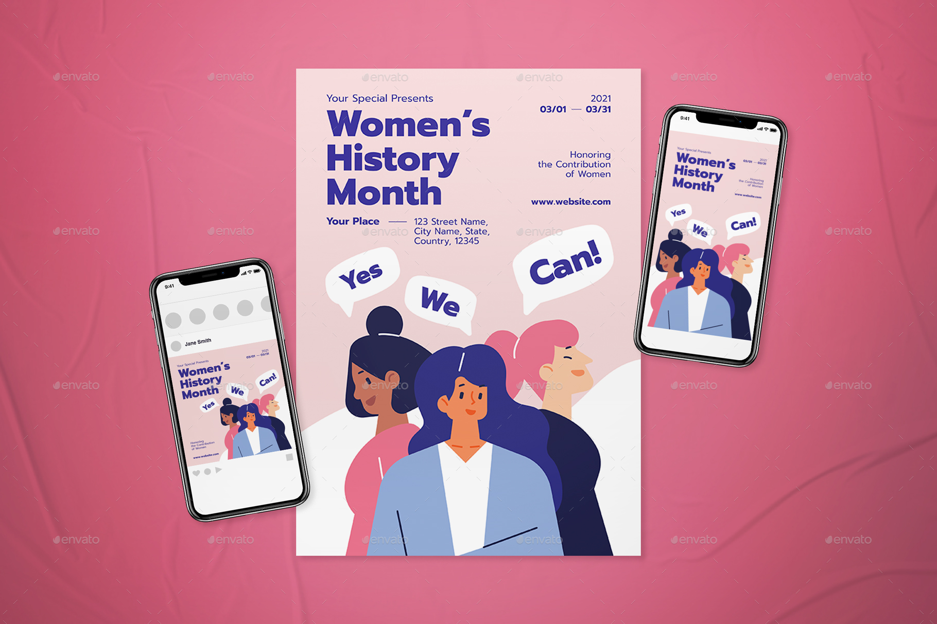 Women's History Month Flyer Set, Print Templates | GraphicRiver