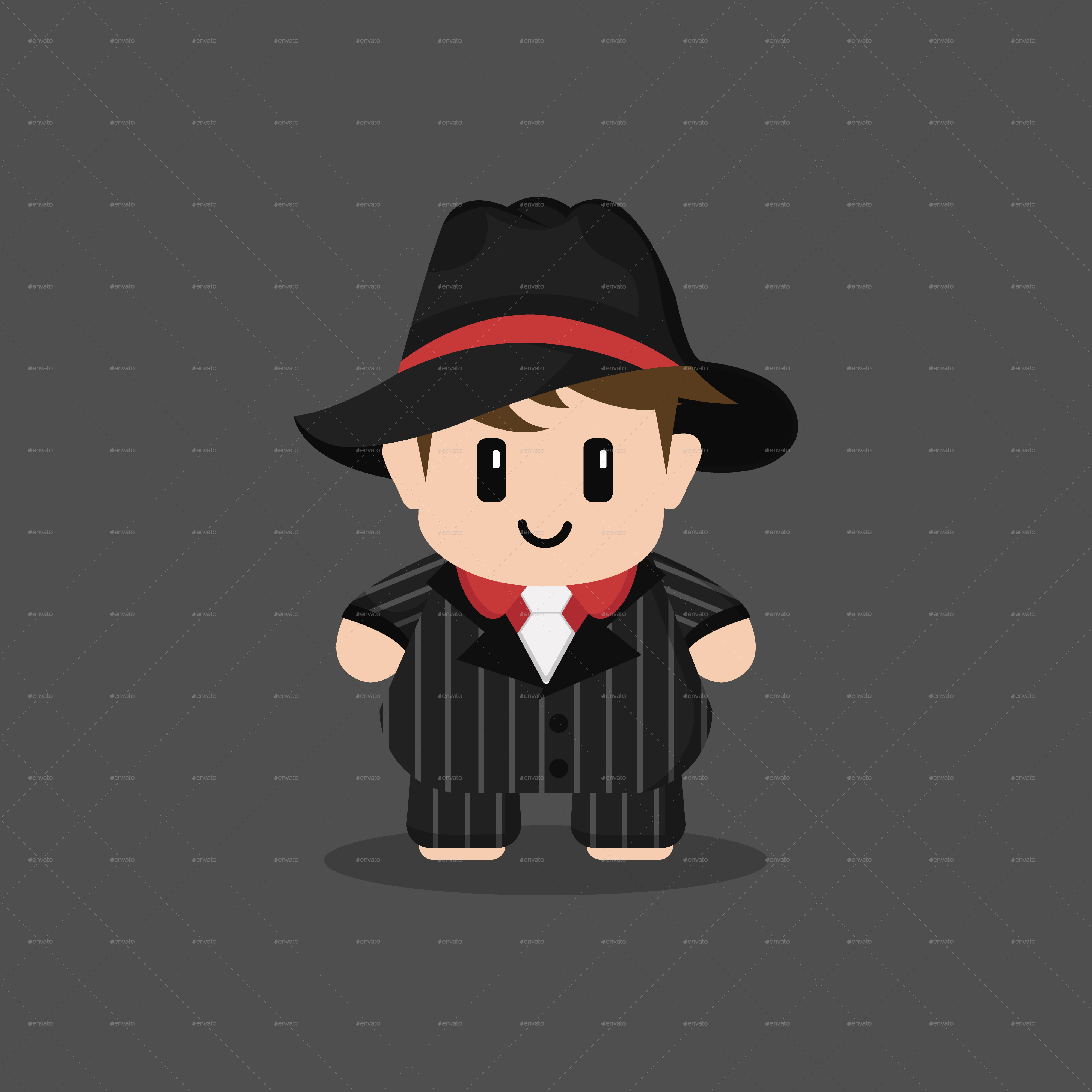 Mafia Chibi Mascot Character, Vectors | GraphicRiver