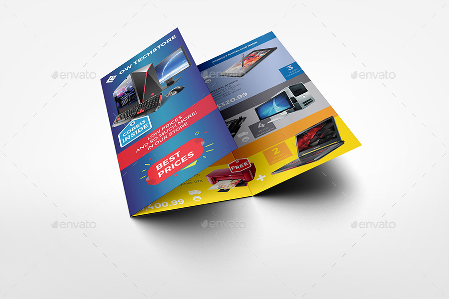 Computers and Electronics Products Catalog Tri - Fold Brochure Template ...