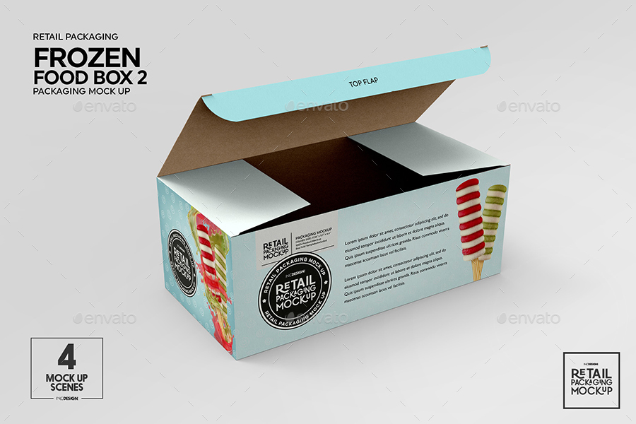 Big Frozen Food Box Packaging Mockup, Graphics | GraphicRiver