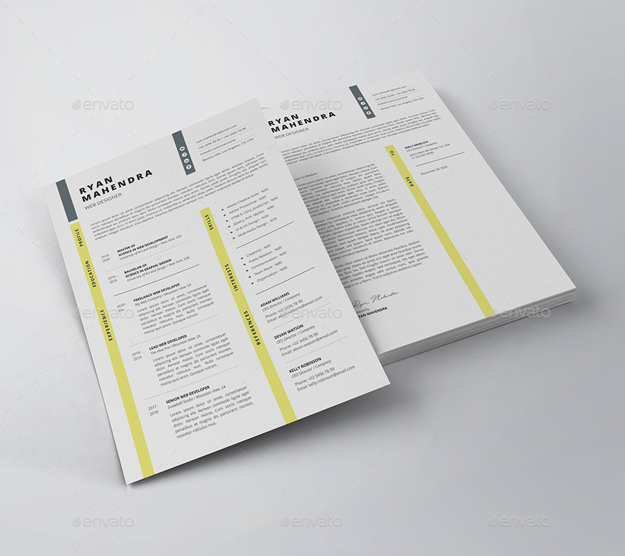 Clean Resume/CV, Print Templates | GraphicRiver