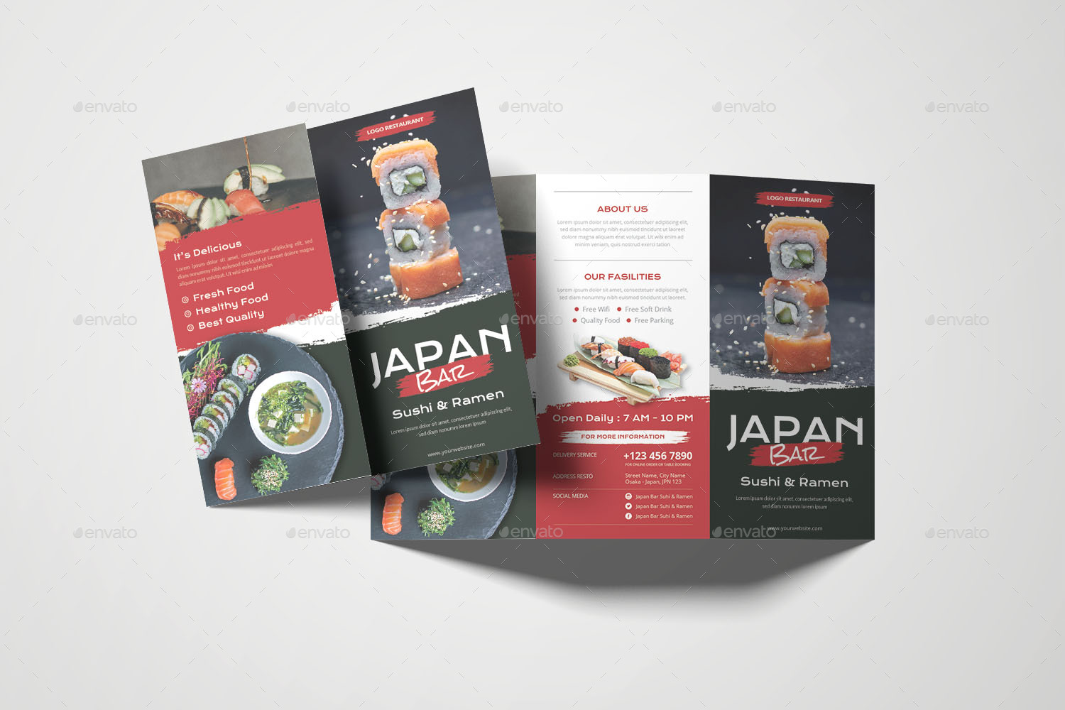 Japan Food Bar Restaurant Menu, Print Templates | GraphicRiver
