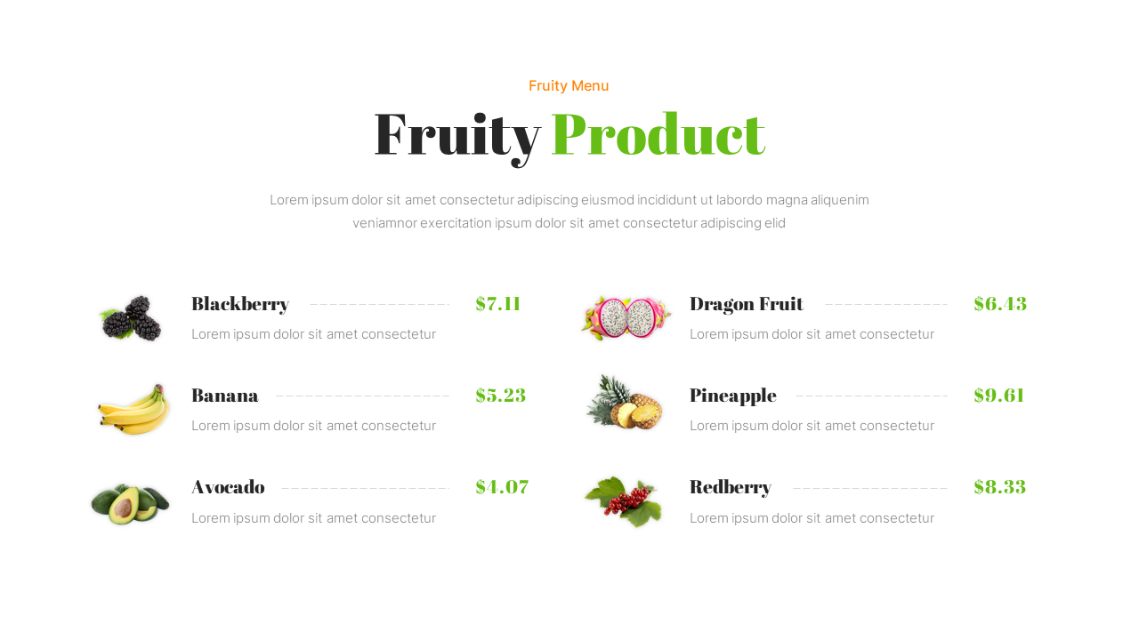Fruity - Organic Food, Fruit & Vegetable PowerPoint Presentation ...