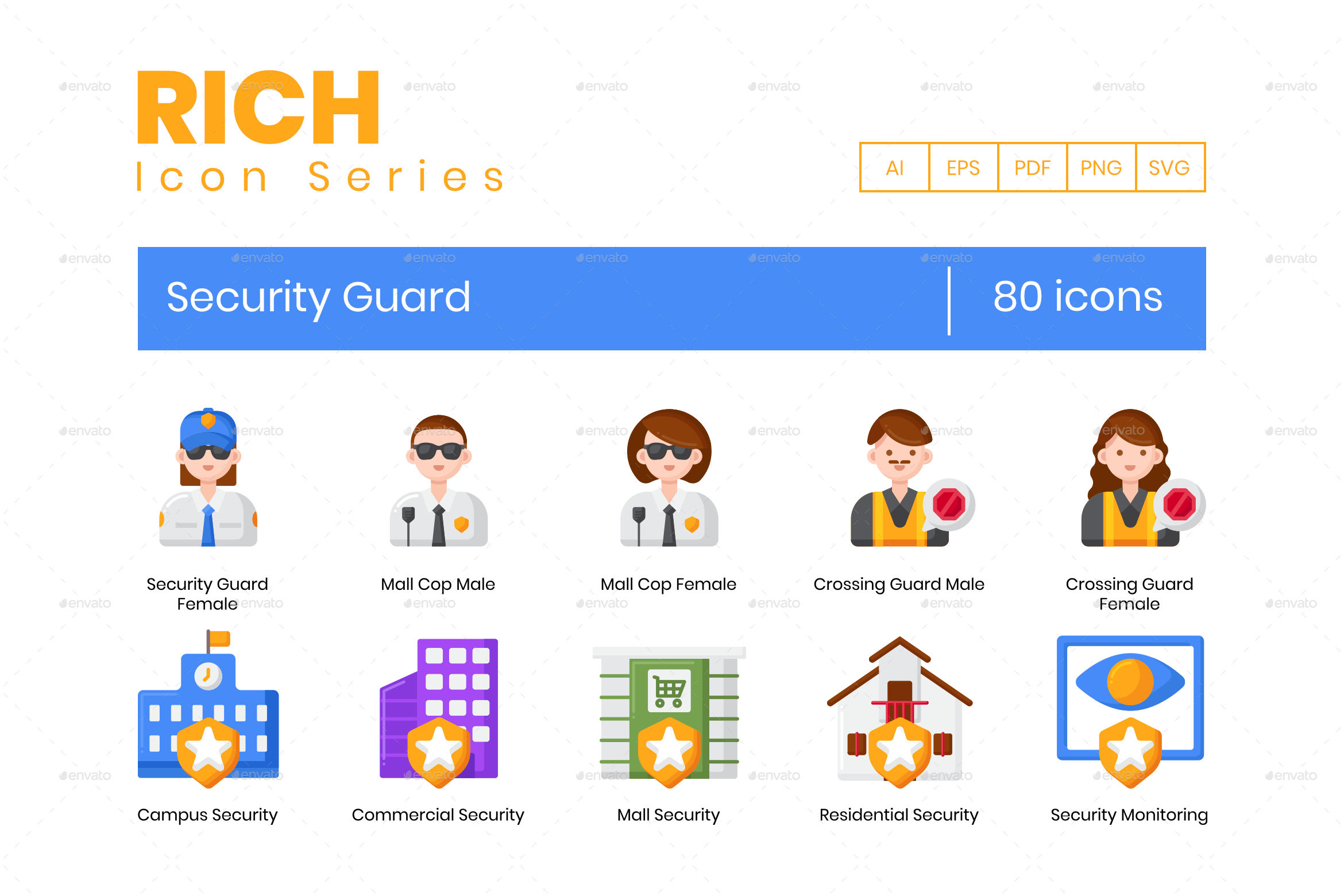 80 Security Guard Icons, Icons | GraphicRiver