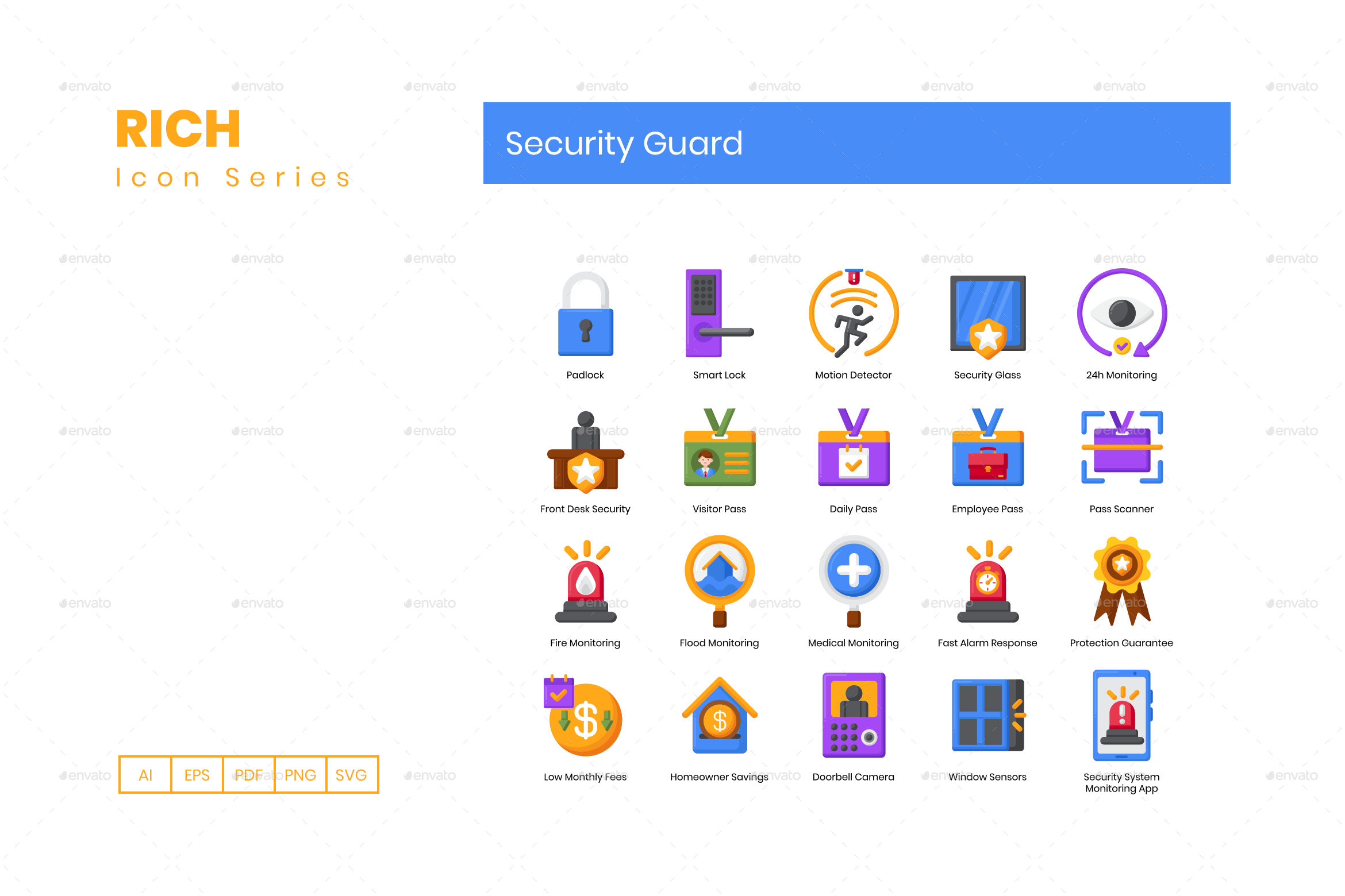 80 Security Guard Icons, Icons | GraphicRiver