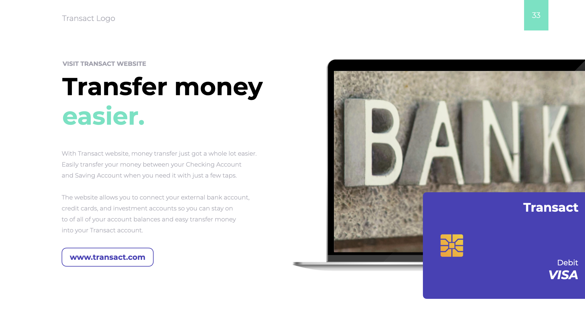 Transact Online Banking Powerpoint Template, Presentation Templates