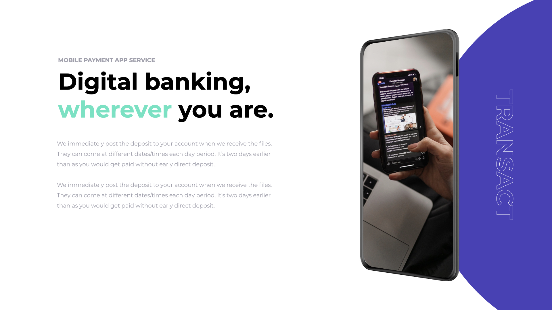 Transact Online Banking Googleslide Template, Presentation Templates