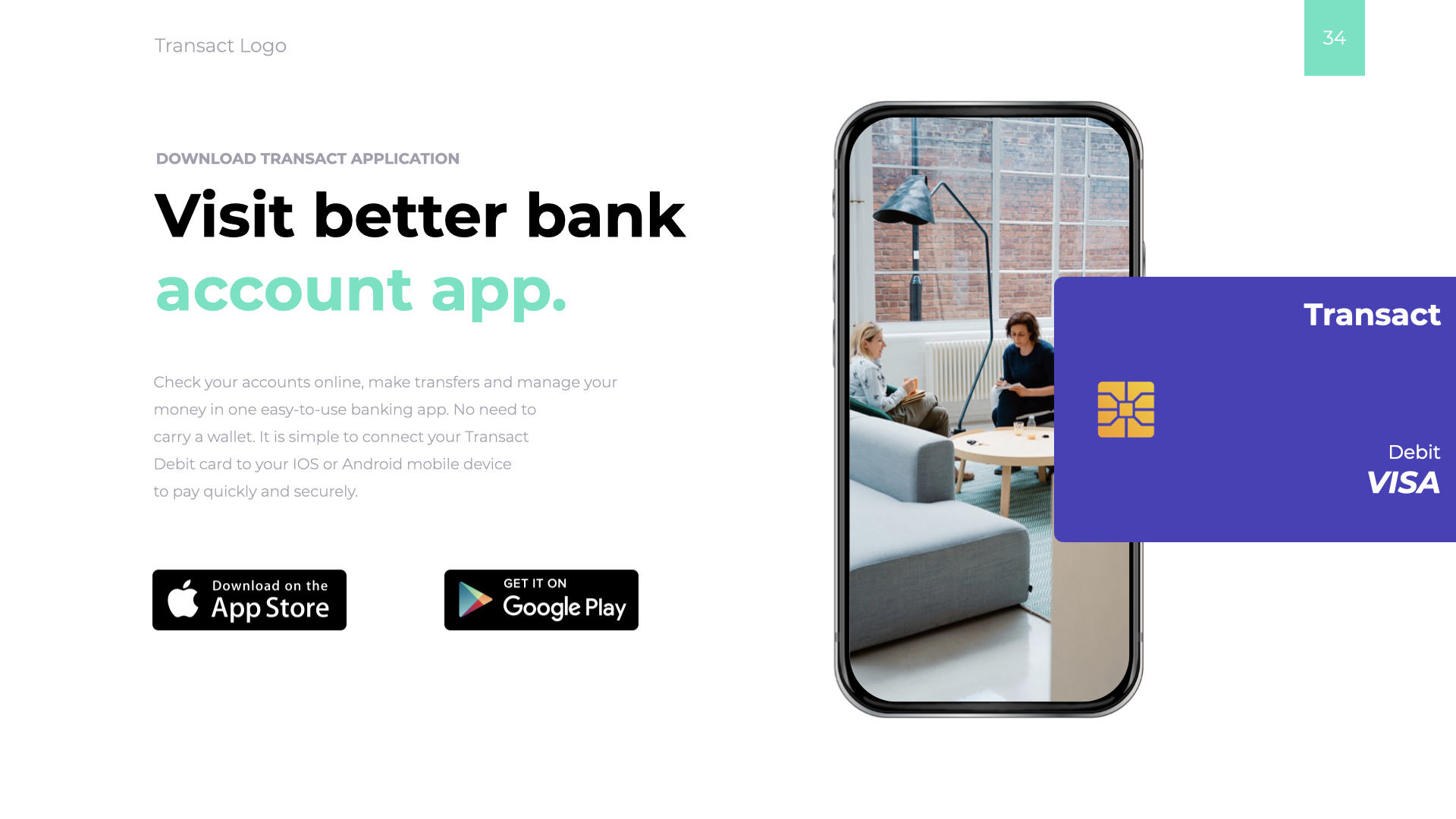Transact Online Banking Googleslide Template, Presentation Templates