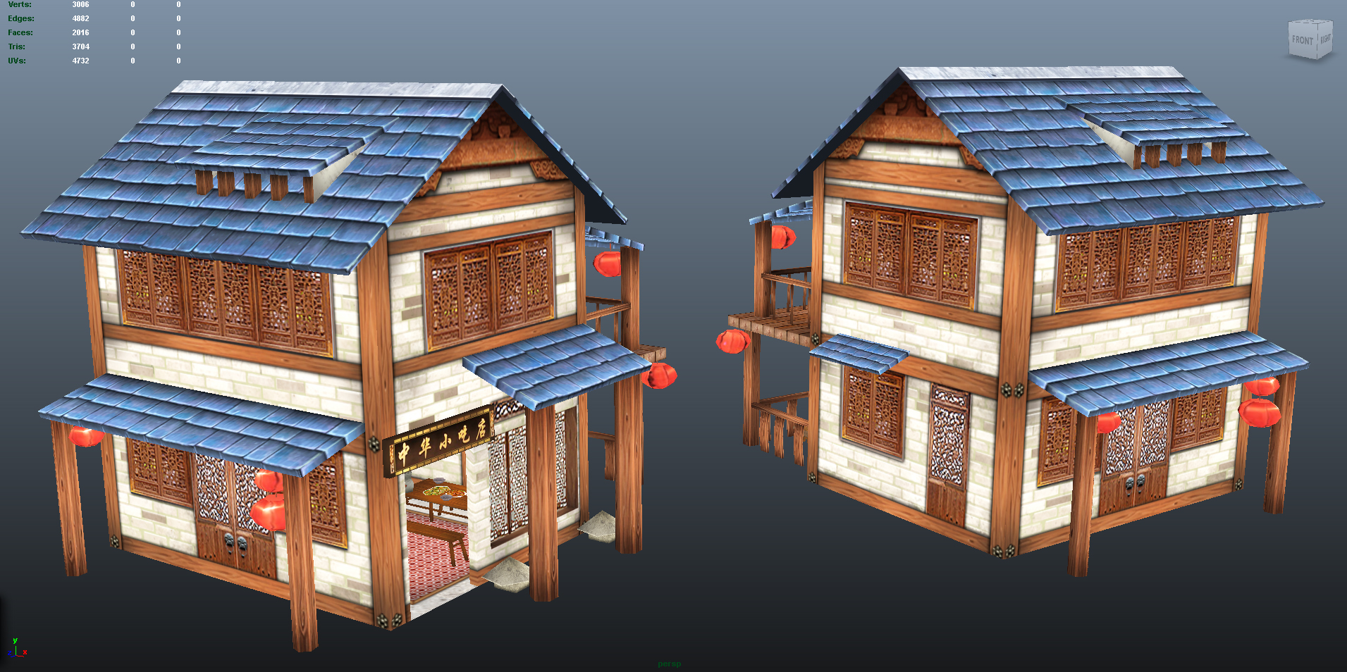 Low Poly and Hand Painted Ninja House Game Assets by x8smile | 3DOcean