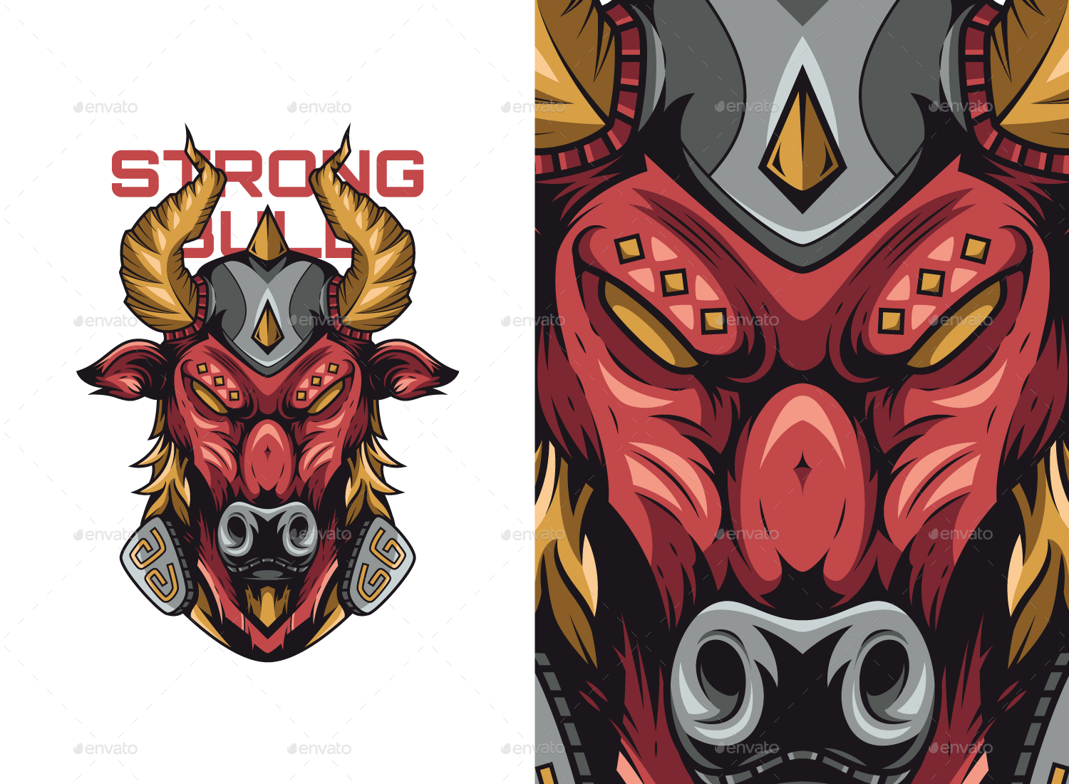 Strong Bull T-Shirt Design, T-Shirts | GraphicRiver