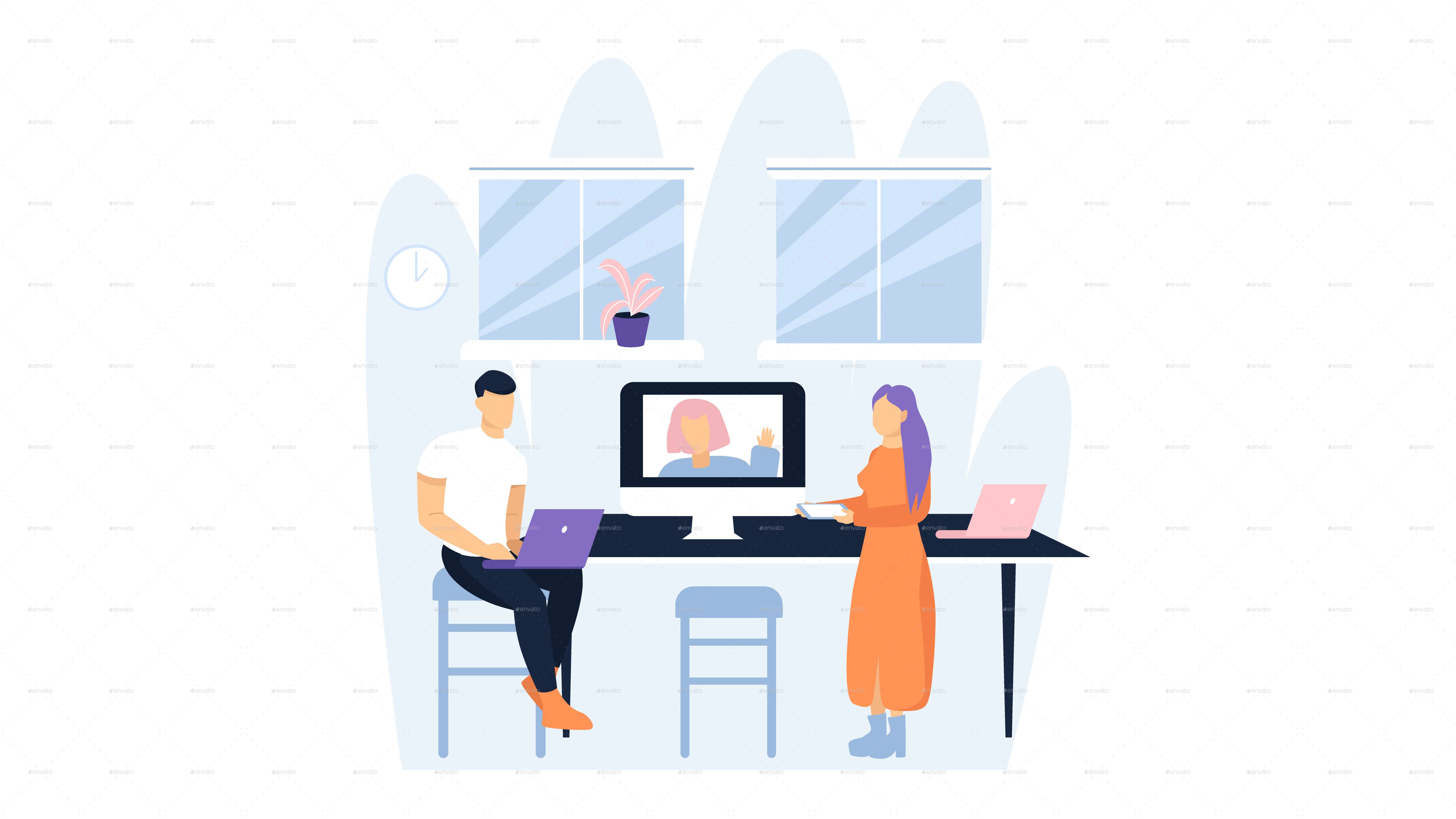 Hand Drawn Work Illustrations, Vectors | GraphicRiver