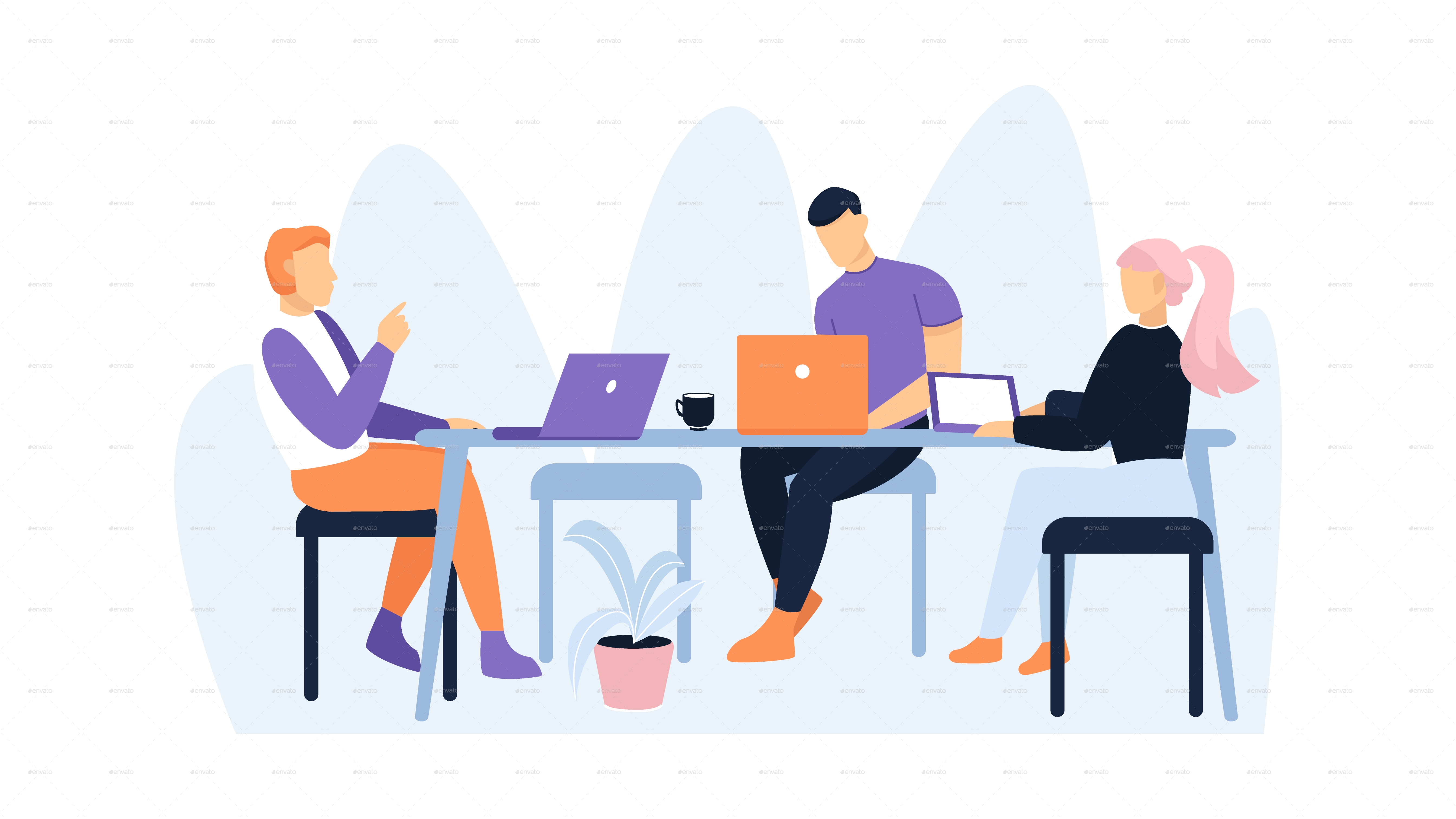 Hand Drawn Work Illustrations, Vectors | GraphicRiver