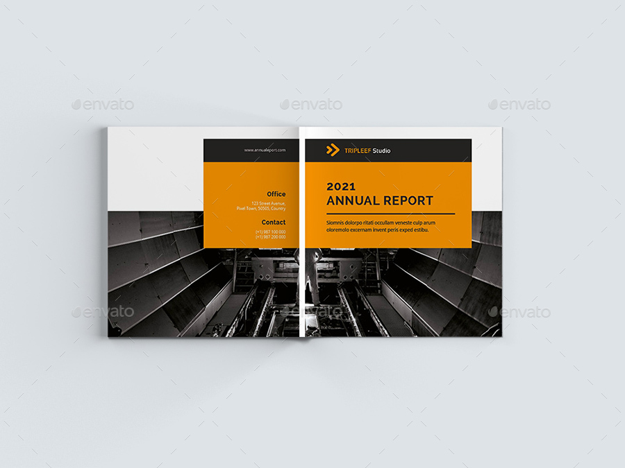 Square Annual Report, Print Templates | GraphicRiver