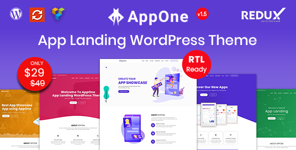 AppOne - App Landing WordPress Theme by rs-theme | ThemeForest