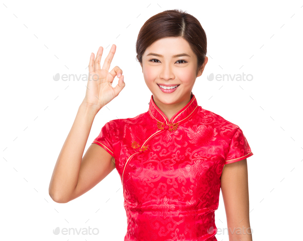Chinese woman with ok sign Stock Photo by leungchopan | PhotoDune