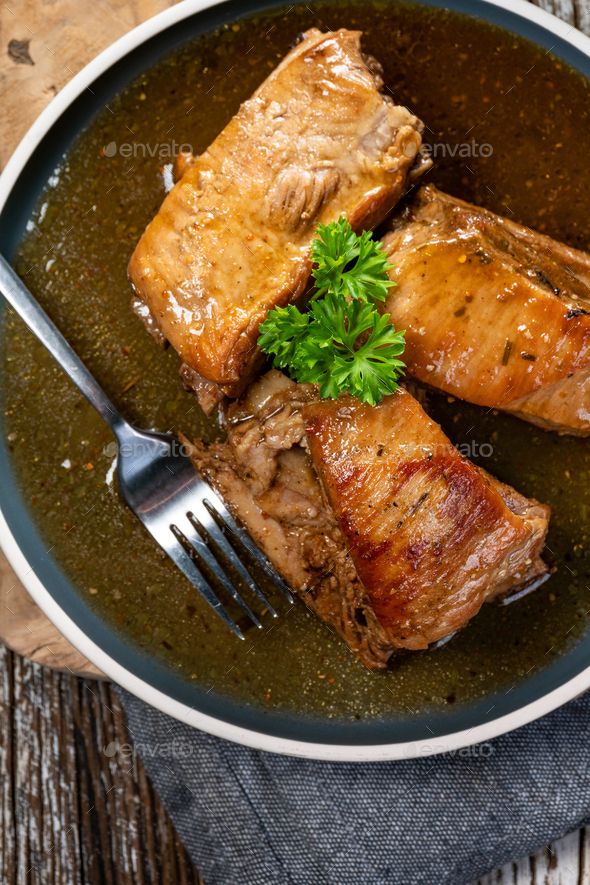 Braised pork ribs. Stock Photo by foto_pstryki | PhotoDune