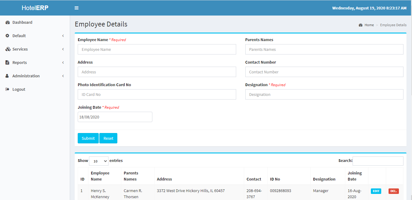 Hotel Management System - VB, ASP.NET, AJAX, Multiple TAX (GST) by ...