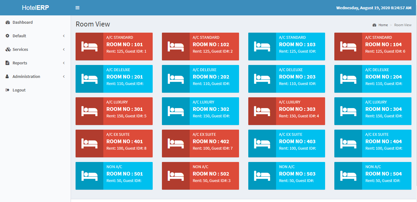 Hotel Management System - VB, ASP.NET, AJAX, Multiple TAX (GST) by ...