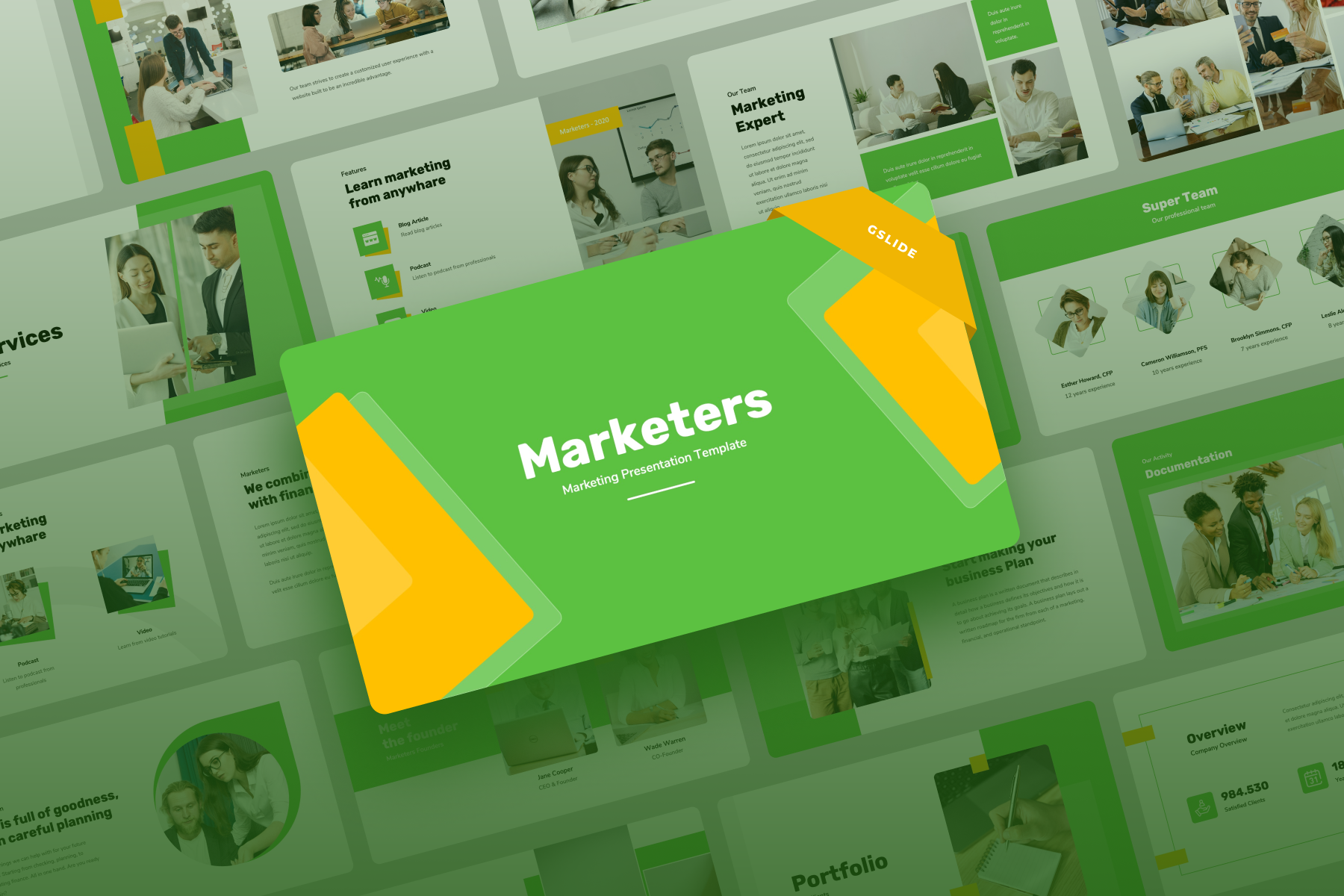 Marketers - Marketing Google Slides Presentation, Presentation Templates