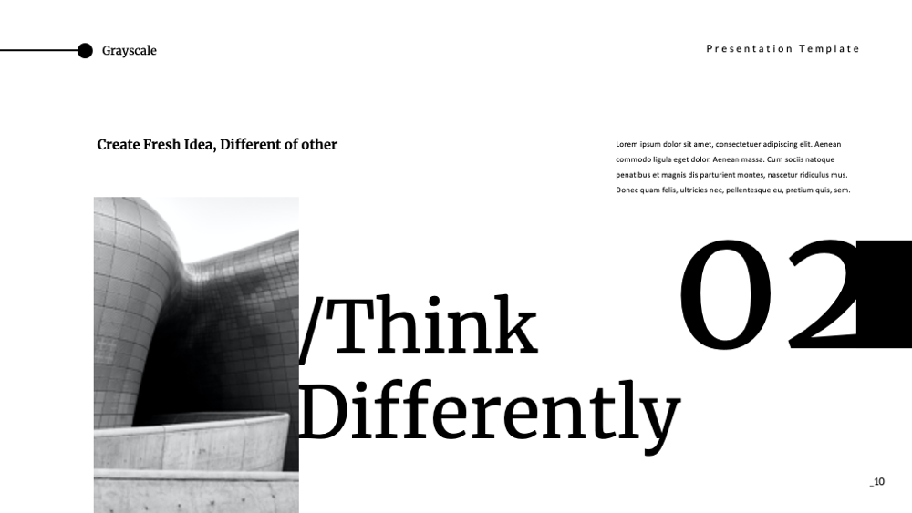 Grayscale Powerpoint Presentation Template, Presentation Templates